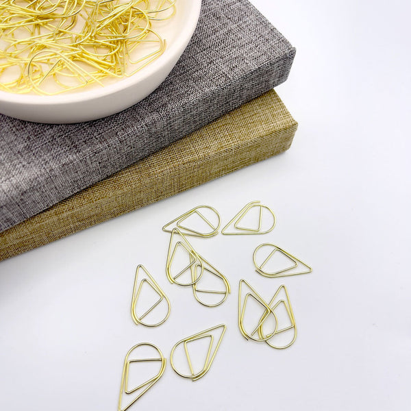 Raindrop Paper Clips - Gold - Trixie & Jax Paper Company